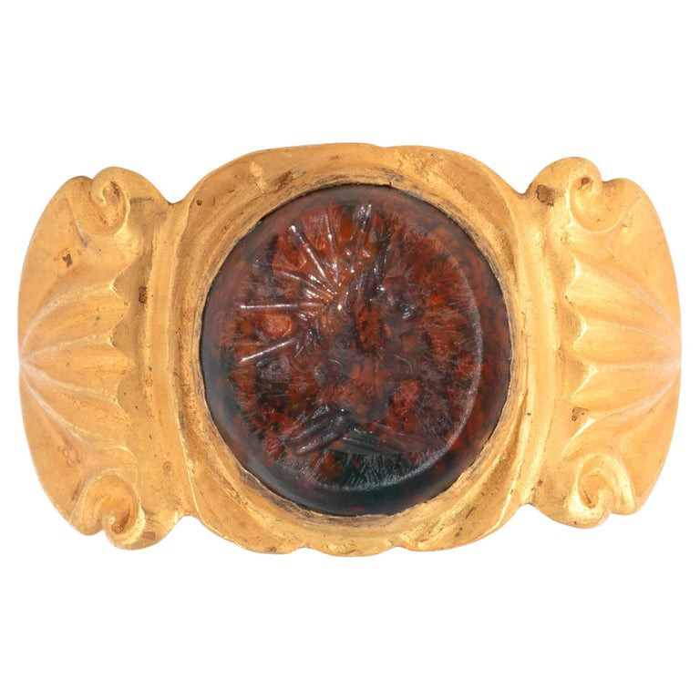 Roman Jasper Intaglio set in Ancient Gold Ring